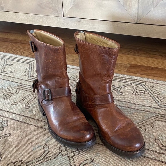 Frye | Shoes | Frye Brown Leather Ankle Booties | Poshmark
